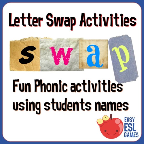 Letter swap - A phonic or Letter Game using Names by Easy ESL Games
